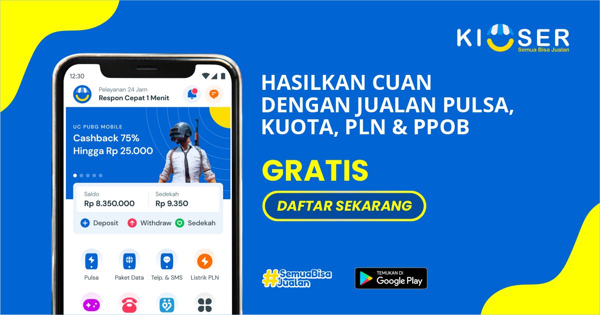 KIOSER: Semua Bisa Jualan Pulsa, Kuota, PLN & PPOB